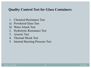 Quality control test for packaging material ,qc test for glass,metal ...