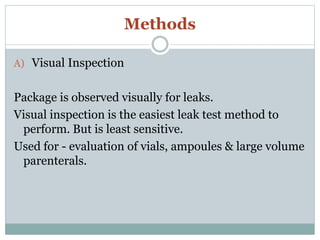 Quality control test for parentrals | PPTX