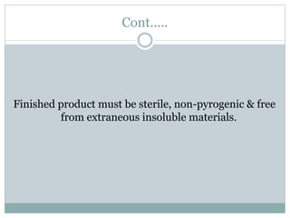 Quality control test for parentrals | PPTX