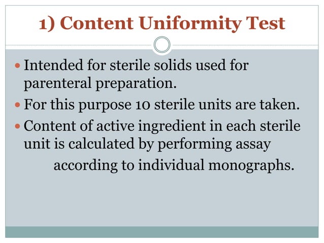 Quality control test for parentrals | PPTX