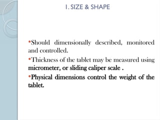 Quality control test for tablet 1.quality control test for tablet | PPTX