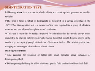Quality control test of tablets | PPTX
