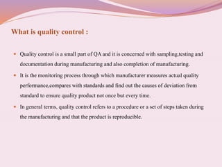 Quality control test of tablets | PPTX
