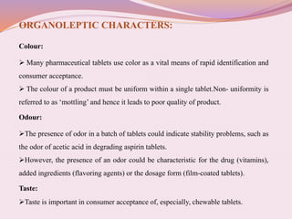 Quality control test of tablets | PPTX