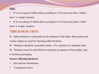 Quality control test of tablets | PPTX