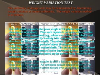 Soft capsules and Quality control tests | PDF