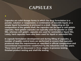 Soft capsules and Quality control tests | PDF