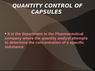 Soft capsules and Quality control tests | PDF