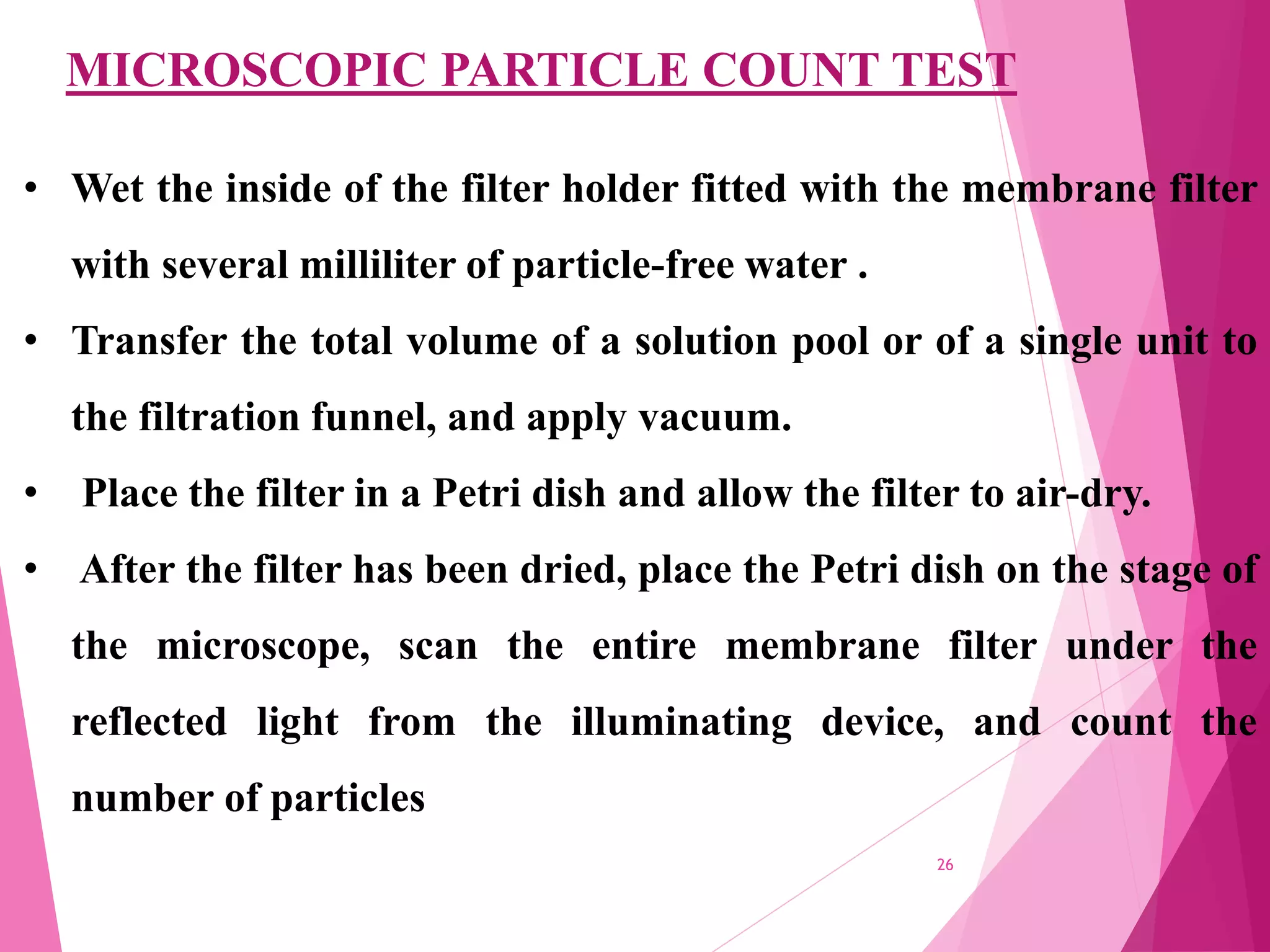 Quality control tests for parenterals ppt | PPTX