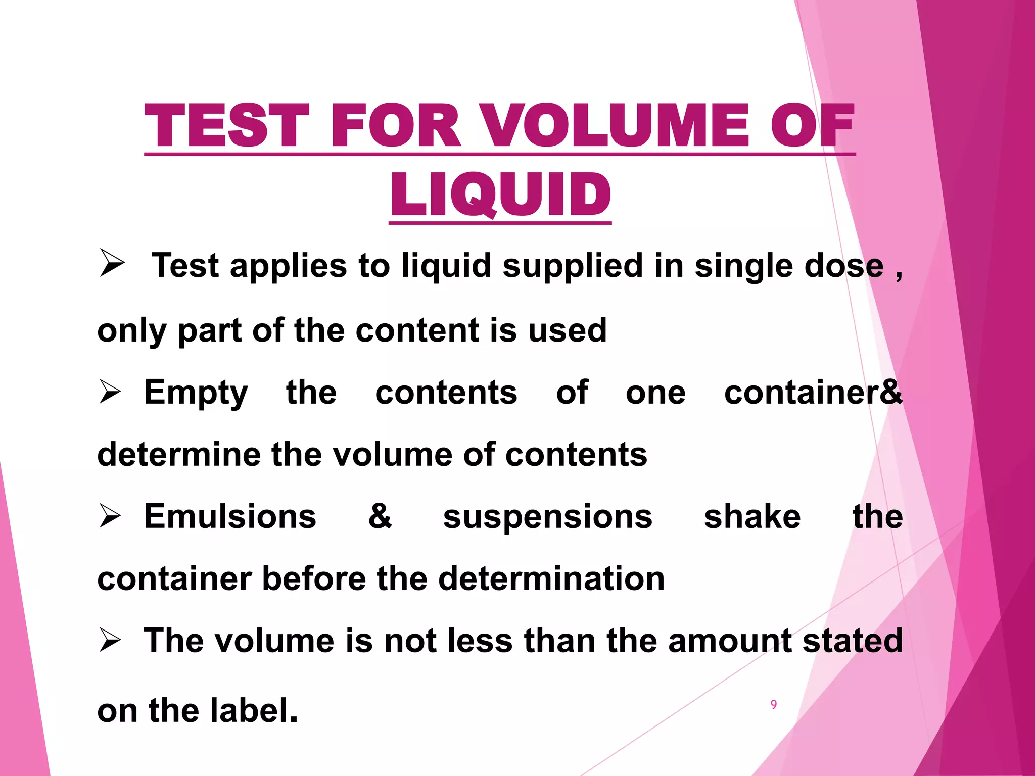 Quality control tests for parenterals ppt | PPTX