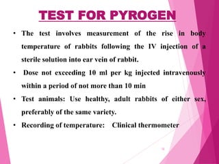 Quality control tests for parenterals ppt | PPTX