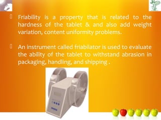 Quality control tests for tablets | PPT