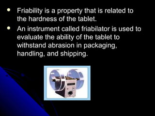 Quality Control Tests For Tablets and Capsules(QC) | PPT