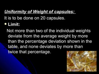 Quality Control Tests For Tablets and Capsules(QC) | PPT