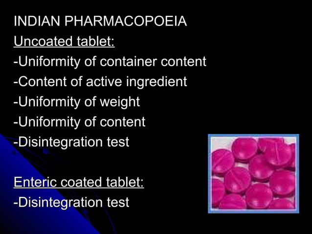 Quality Control Tests For Tablets and Capsules(QC) | PPT