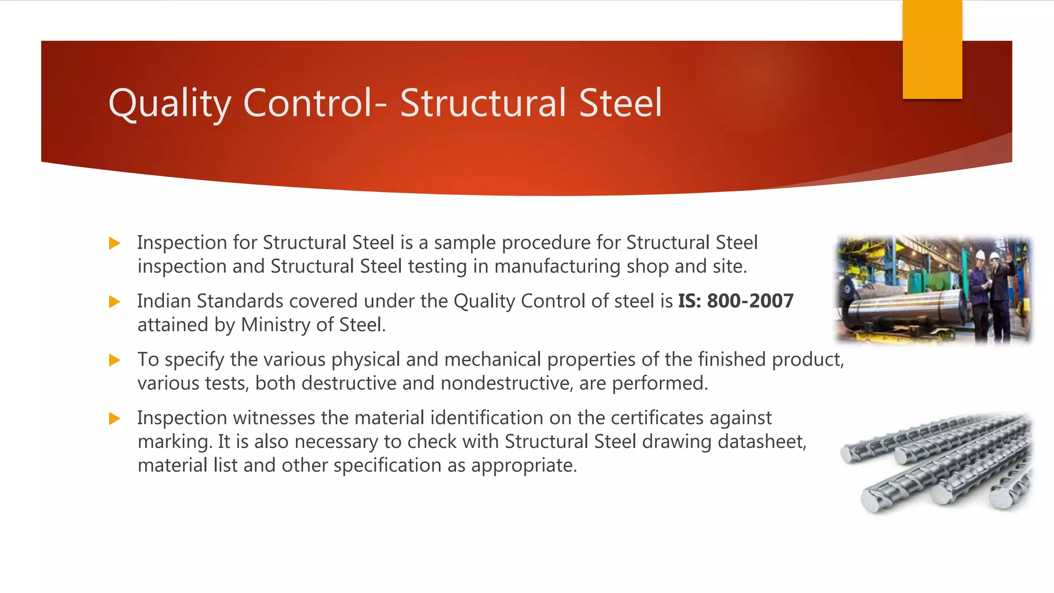 Quality Control- Timber & Structural Steel | PPTX