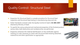 Quality Control- Timber & Structural Steel | PPTX