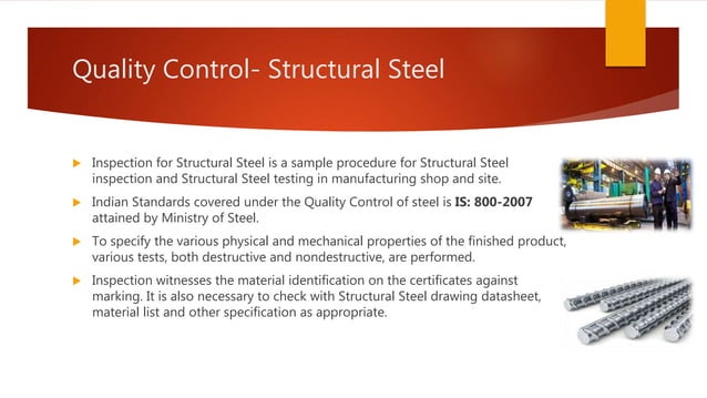 Quality Control- Timber & Structural Steel | PPTX