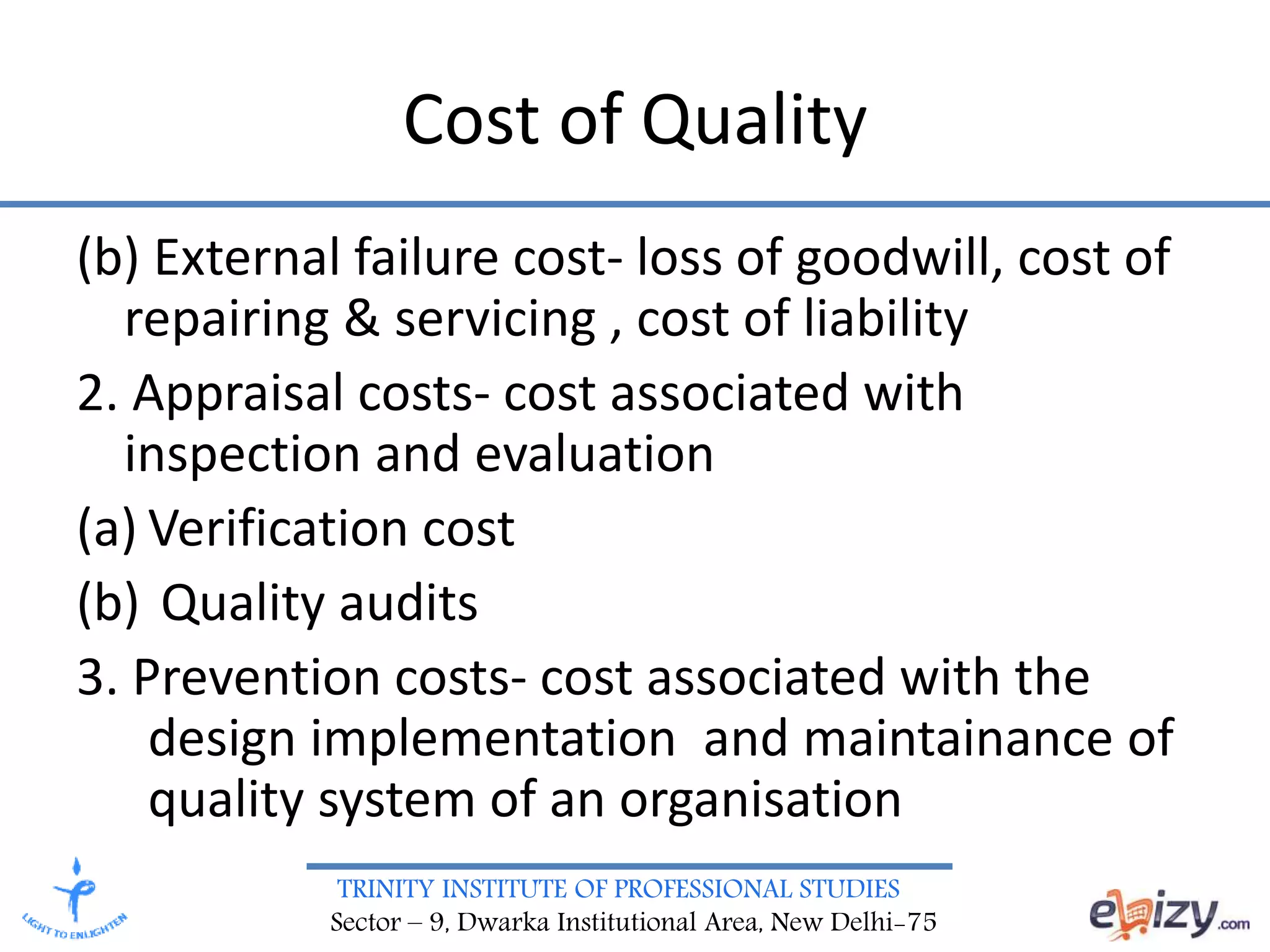 Production & Operations Management- Quality cost | PPTX
