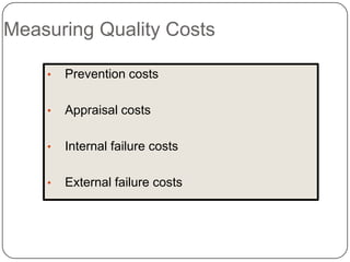 Quality costs and productivity | PPTX