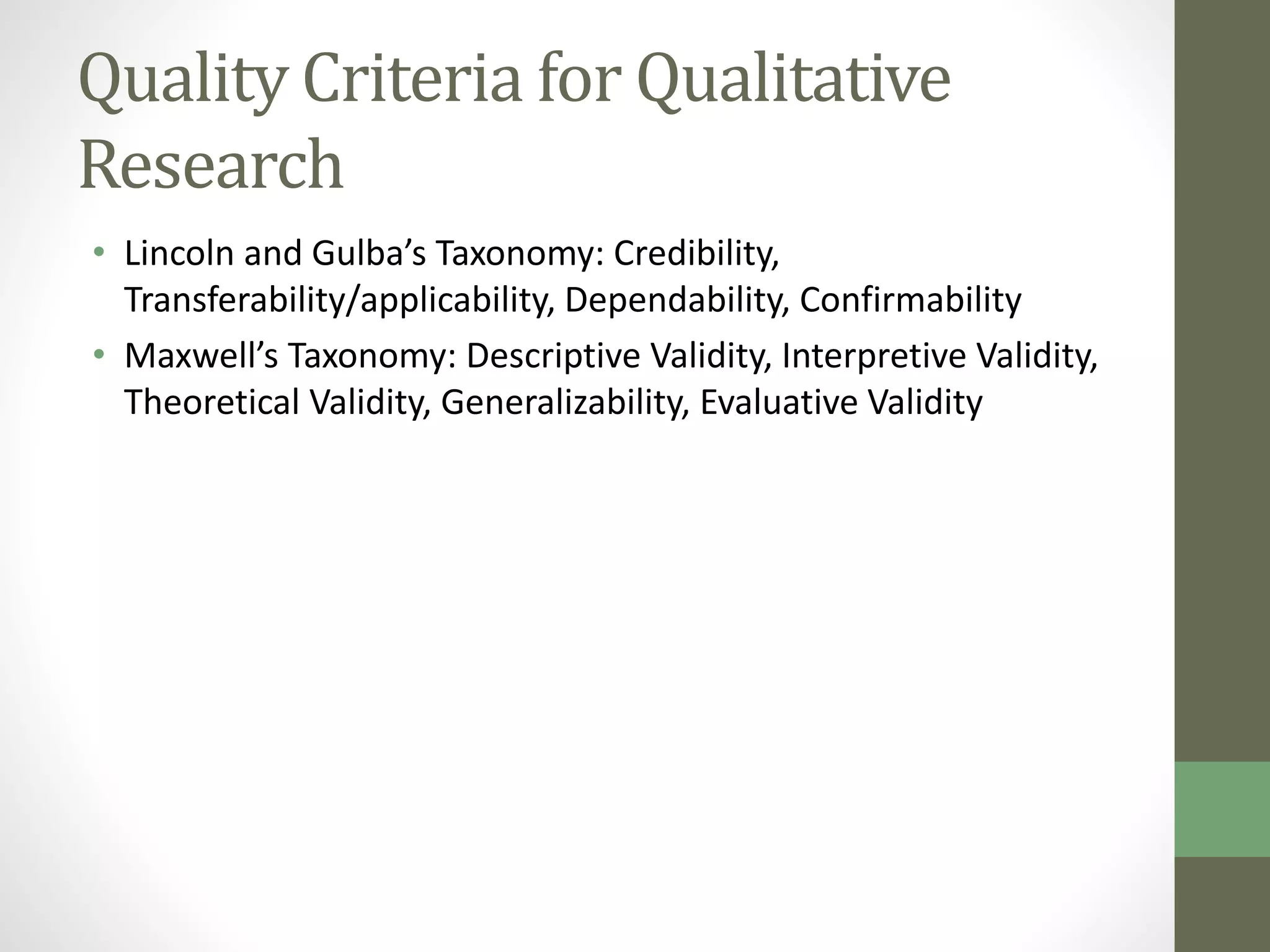 Quality criteria, research ethics, and other | PPTX