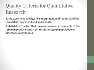 Quality criteria, research ethics, and other | PPTX