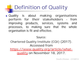 Most Recent Development of Definition of Quality | PDF