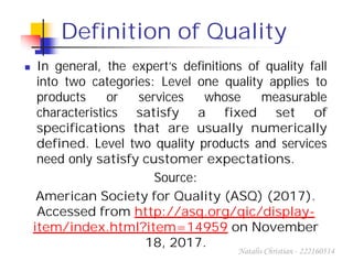 Most Recent Development of Definition of Quality | PDF
