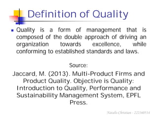 Most Recent Development of Definition of Quality | PDF