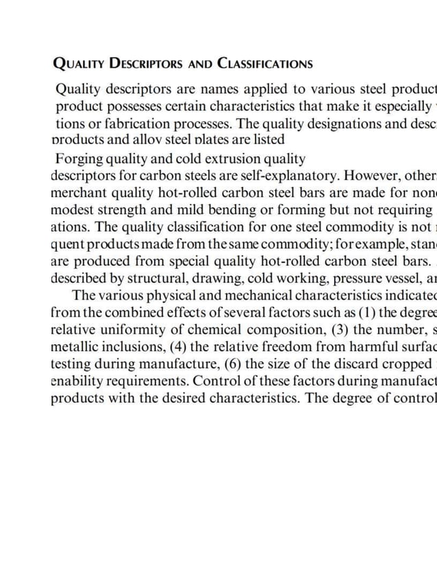 QUALITY DESCRIPTORS AND CLASSIFICATION OF STEEL.docx