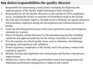 Quality director job description | PPTX