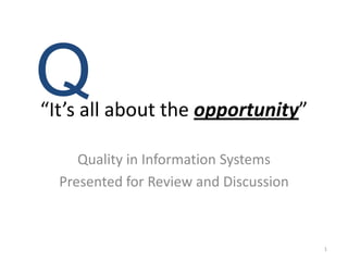 Quality discussion | PPT