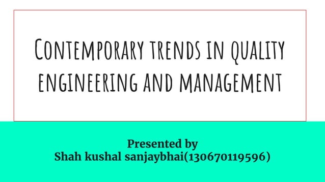 Quality engineering and management | PDF | Manufacturing Industry ...