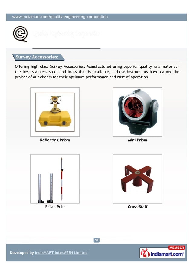 Quality Engineering Corporation, Roorkee, Drawing and Survey ...