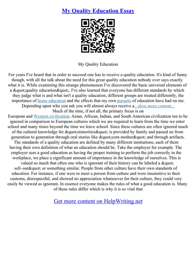 Quality Essay | PDF