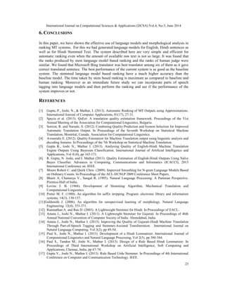 Quality estimation of machine translation outputs through stemming | PDF