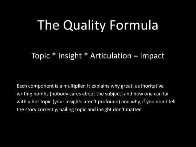 The Quality Formula | PPTX