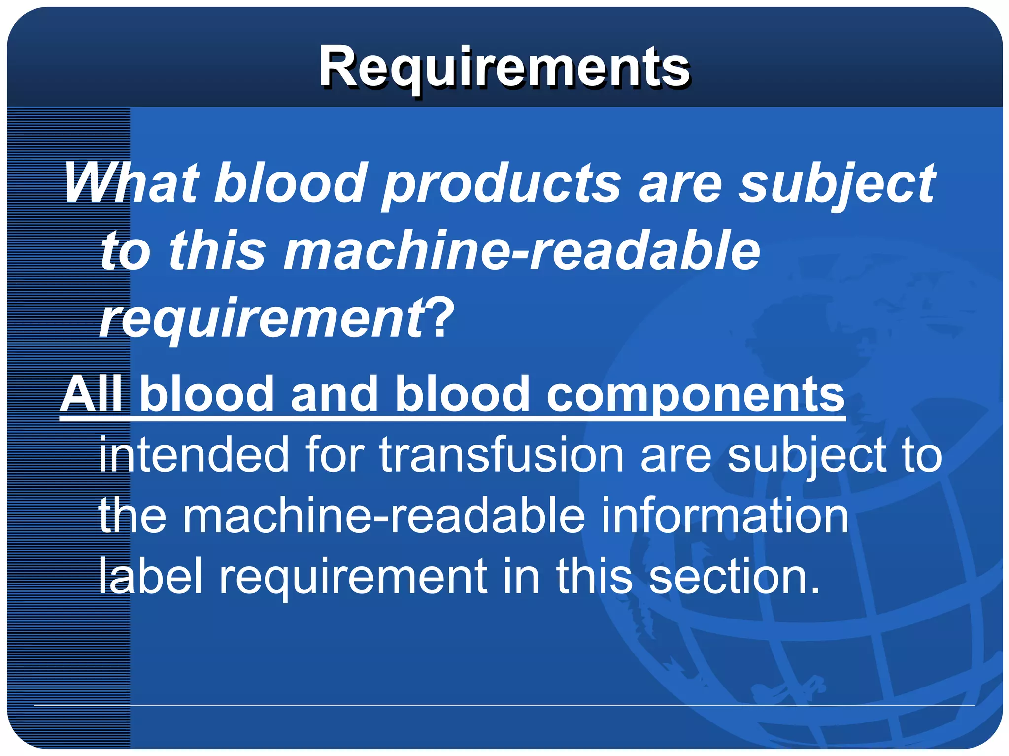 Regulatory Requirements for Labeling Neonatal Blood Components | PDF ...