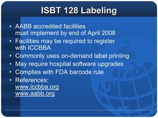 Regulatory Requirements for Labeling Neonatal Blood Components | PDF ...