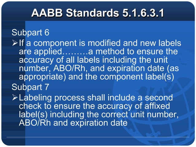 Regulatory Requirements for Labeling Neonatal Blood Components | PDF ...