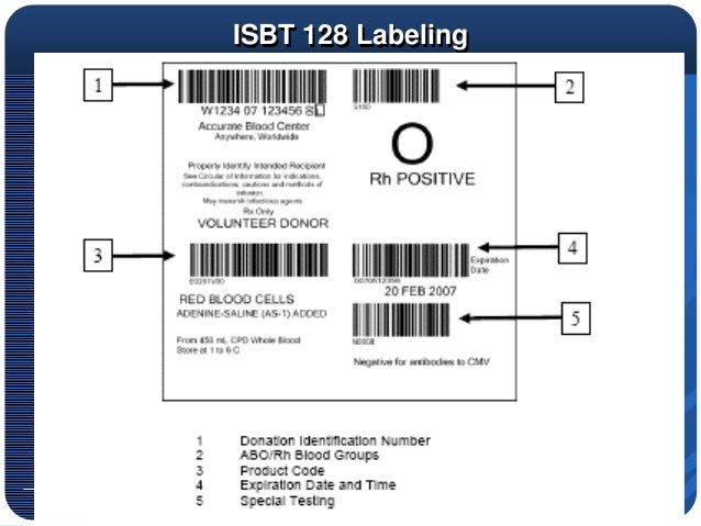 Regulatory Requirements for Labeling Neonatal Blood Components