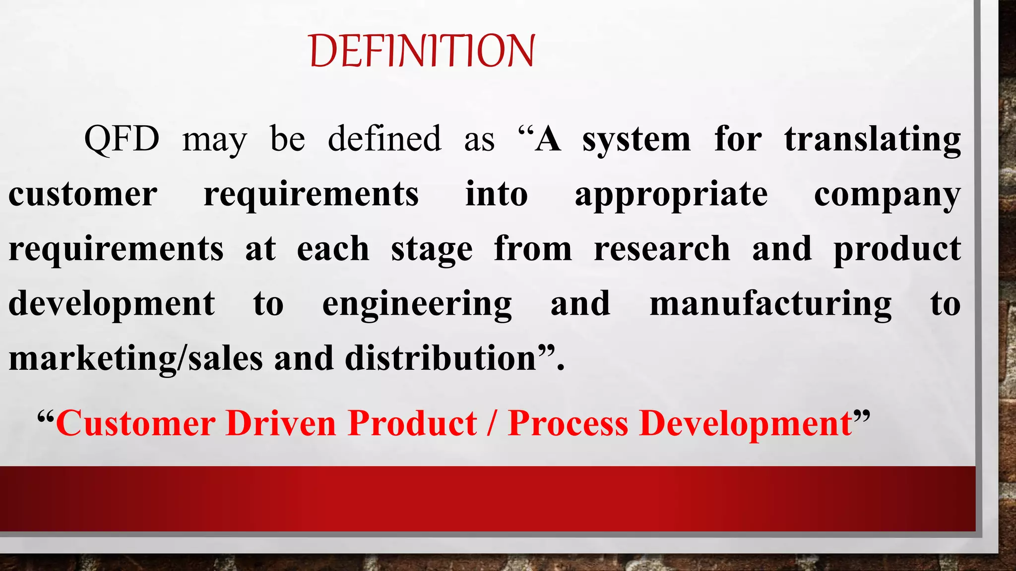 Quality function deployment (qfd) | PPTX