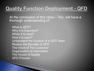 Quality function development | PPTX