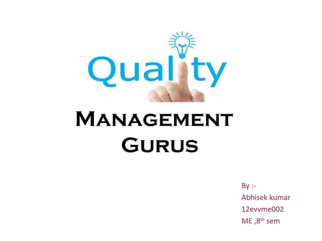 Quality management gurus | PPT