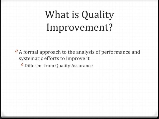 Quality improvement | PPT
