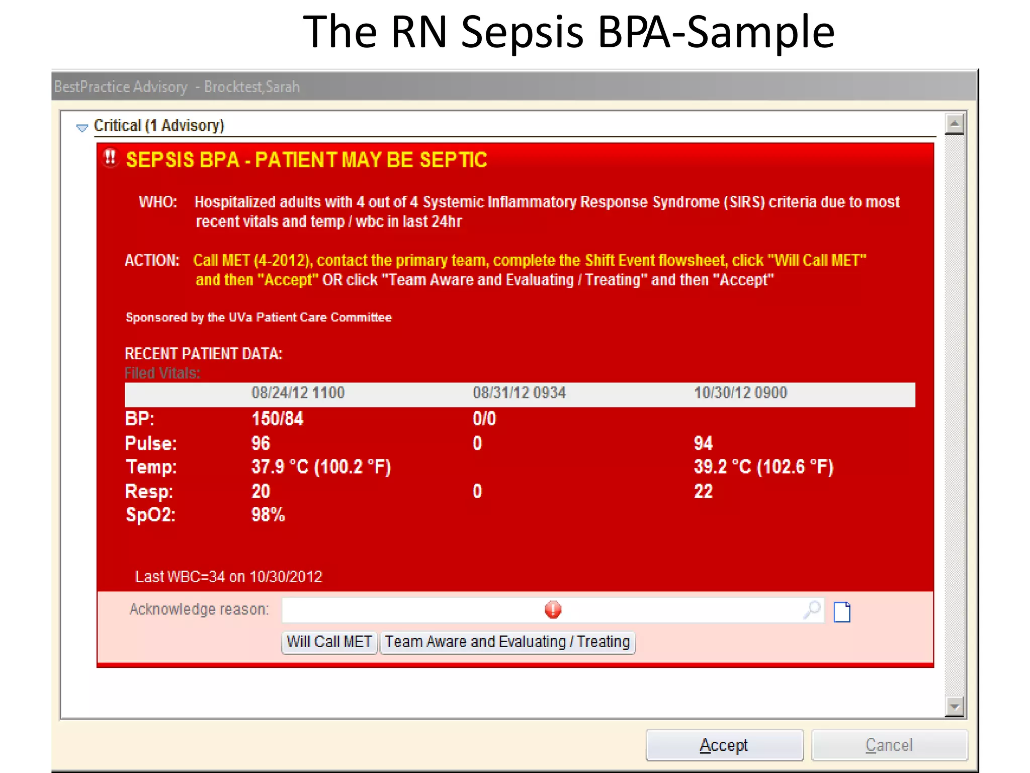 Quality Improvement Sepsis Recognition & Treatment | PPTX