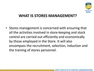 Quality improvement and cost containment in hospital stores management ...