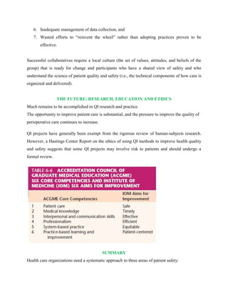 Quality improvement and patient safety in anesthesia | PDF