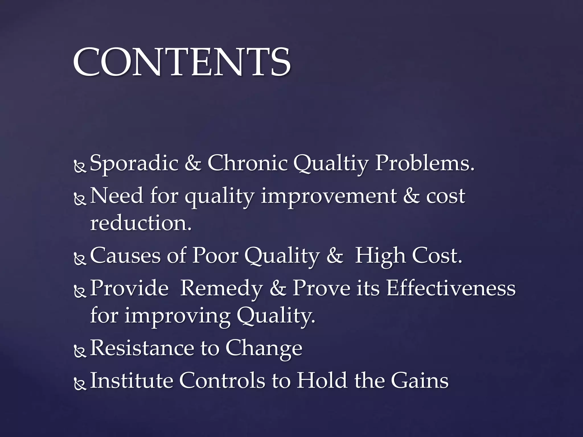 Quality improvement & Cost reduction | PPTX