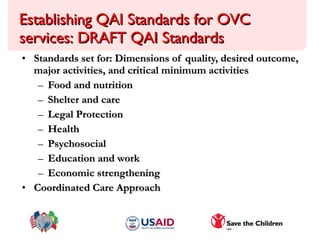 Quality Assurance and Improvement Standards for OVC Services in ...